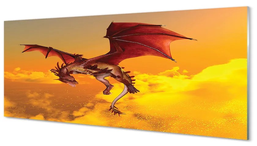 akrylový obraz Zataženo oblohy drak 120x60 cm