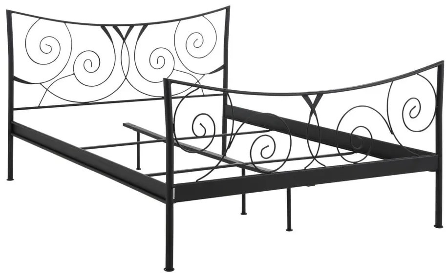Černá dvoulůžková kovová postel Støraa Isabelle, 180 x 200 cm