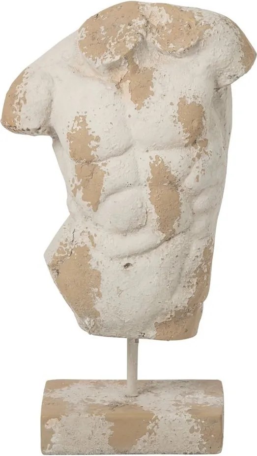 Béžová antik dekorace pánské torzo Antiqou French - 36*18*67 cm