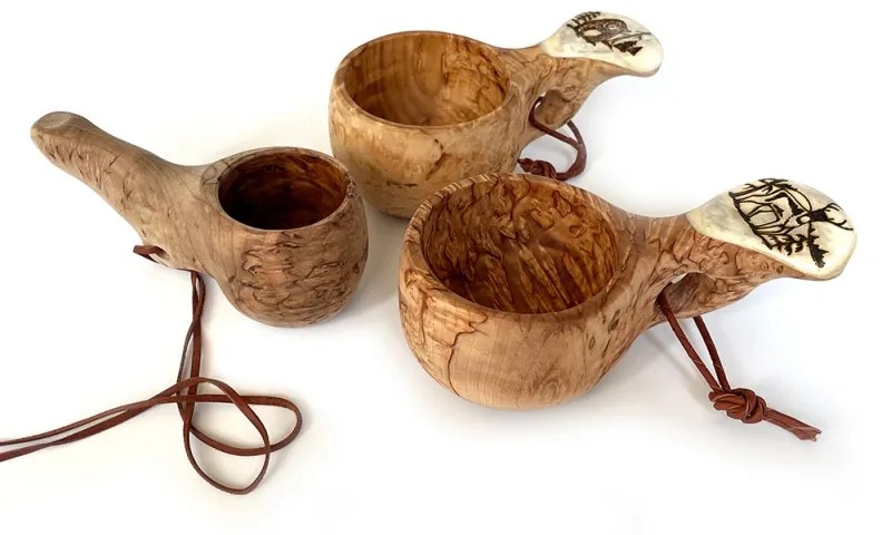 Finský hrnek na panáky Kuksa, bříza kadeřavá