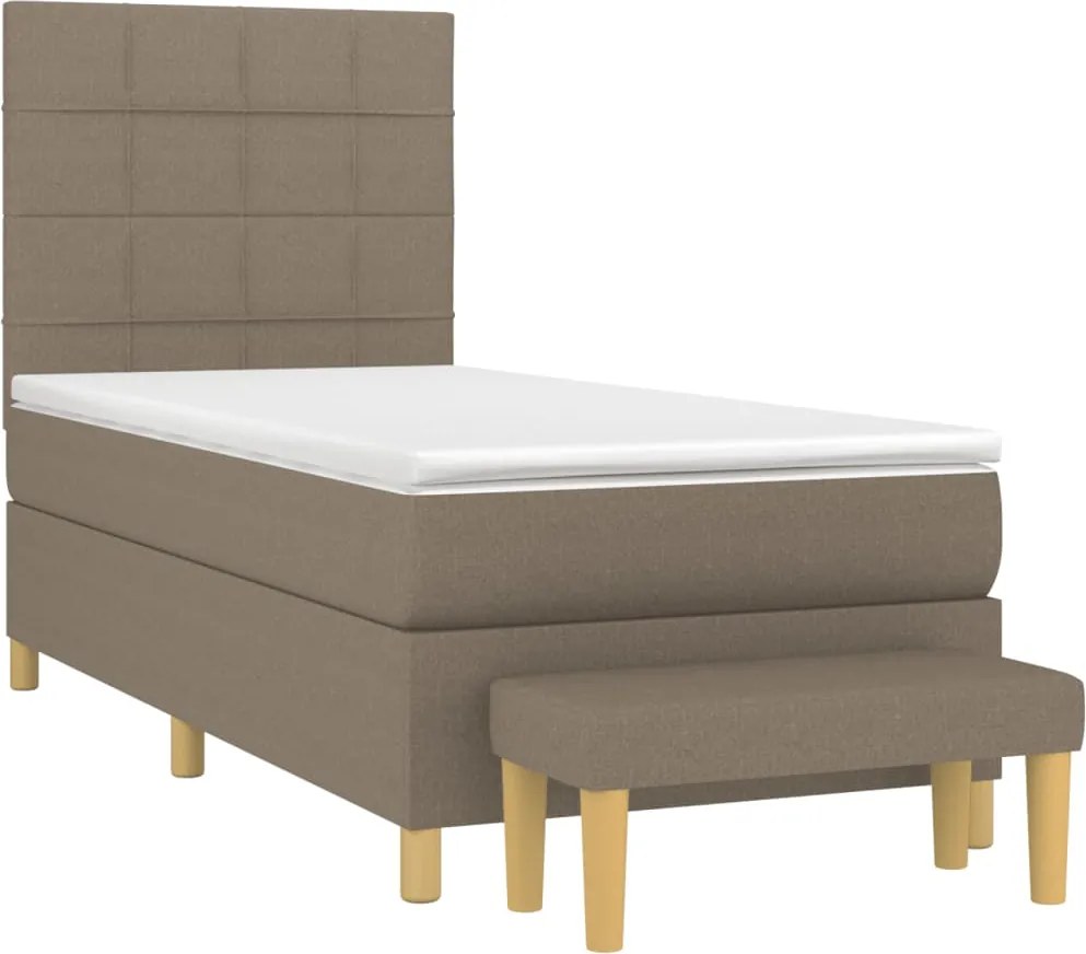 Box spring postel s matrací taupe 80x200 cm textil 3137113
