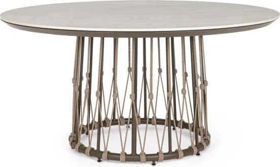 BIZZOTTO Kulatý zahradní jídelní stůl LANAI hnědý 150 cm 0660544