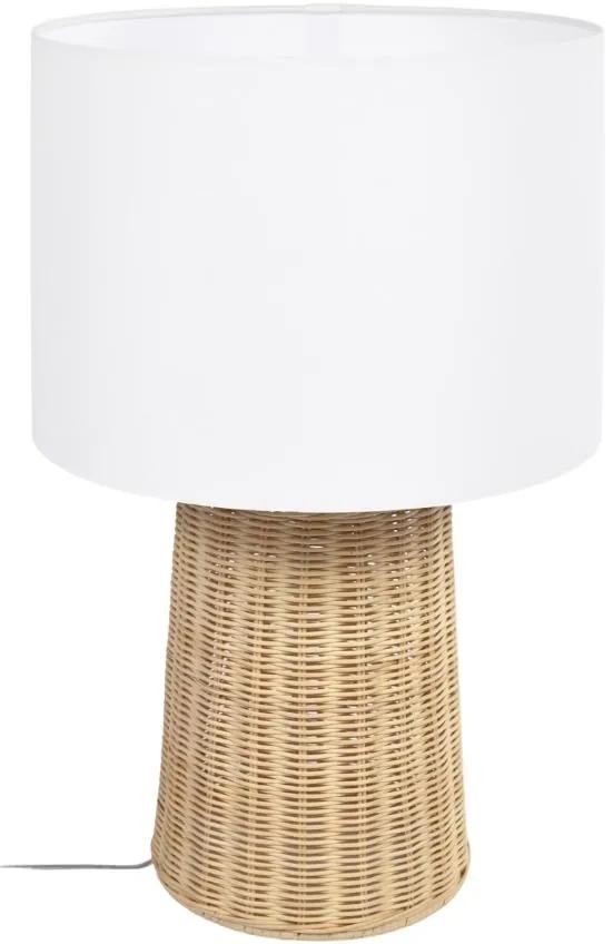 OnaDnes -20% Ratanová stolní lampa Kave Home Kimjit 51 cm s látkovým stínidlem