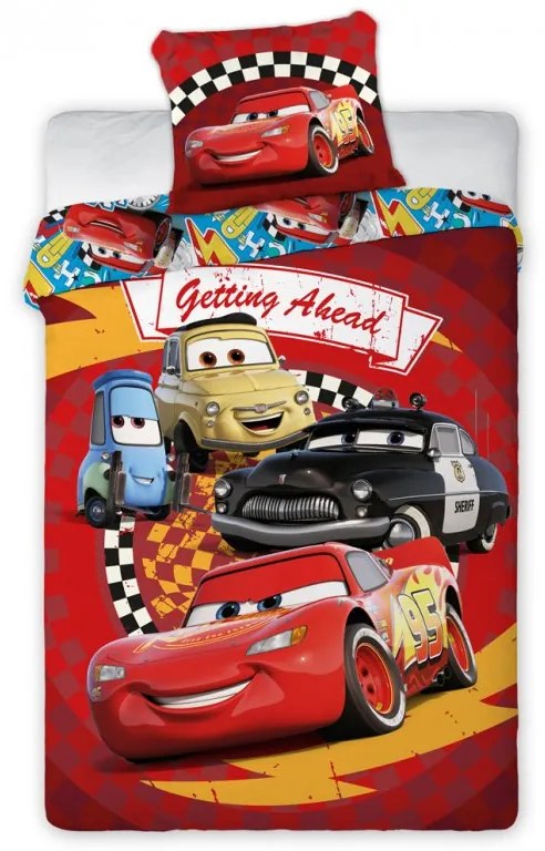 DĚTSKÉ POVLEČENÍ CARS 3 BLESK MCQUEEN A PŘÁTELÉ 140x200/70x90 cm