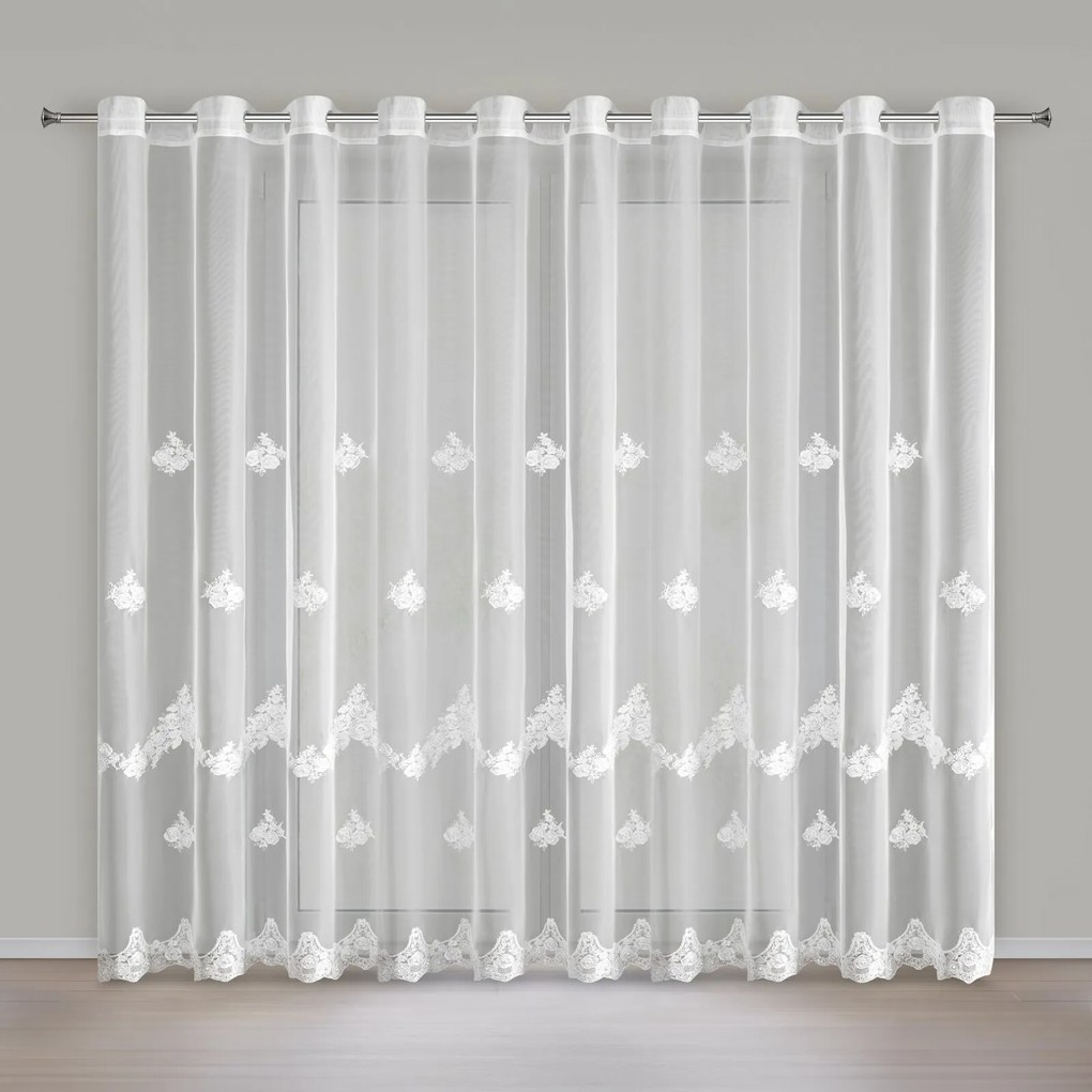 ZÁCLONA NA KROUŽCÍCH ISARI 350X250 CM KVĚTY