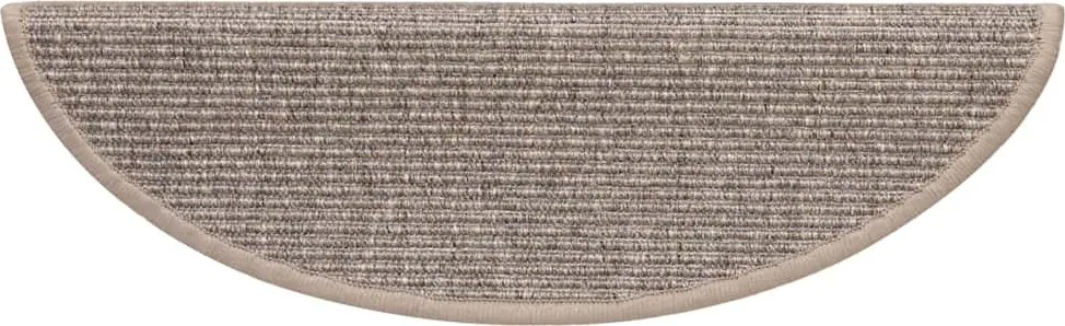 Schodové rohože 15 ks 56 x 17 x 3 cm tmavě béžové, půlkulaté 326896