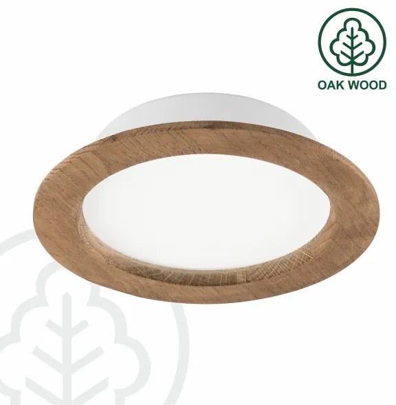 LED Podhledové svítidlo WOODY SPOT LED/16,5W/230V 4000K ořech pr. 18,5 cm