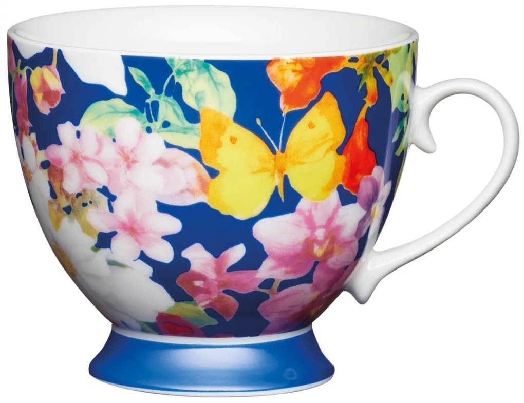 KitchenCraft Porcelánový hrníček Blue Butterfly - 400ml