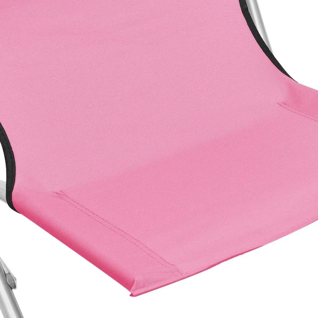 vidaXL Skládací plážové židle 2 ks textil [310381] Barva: Růžová