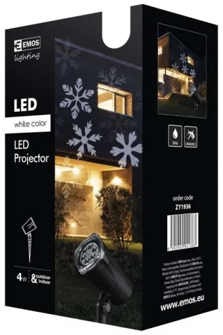Vánoční osvětlení EMOS DCPC02 ZY1936 LED dekorativní projektor bílé vločky