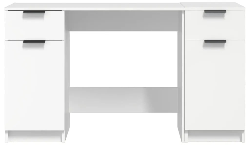 vidaXL Psací stůl s boční skříňkou bílá kompozitní dřevo