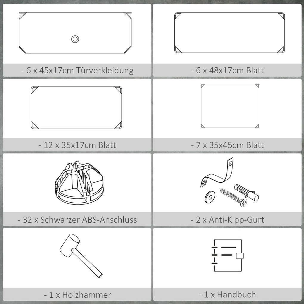 HOMCOM Plastový Stojan na Boty pro 6 Párů Obuvní Box do Předsíně, DIY Stohovatelné Regály Bílý 49 x 36,5 x 108 cm