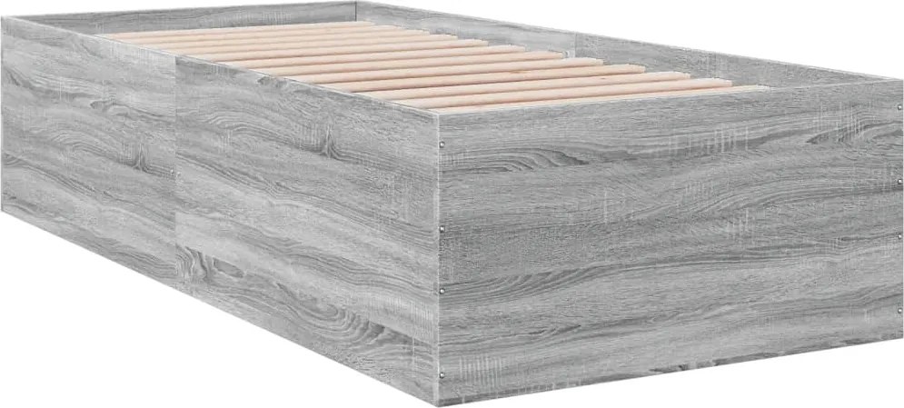 Rám postele šedý sonoma 100 x 200 cm kompozitní dřevo 3280963