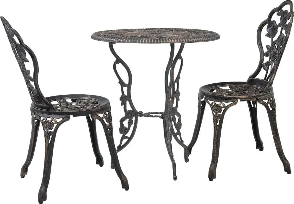 vidaXL 3dílný bistro set litý hliník [47858] Barva: Bílá