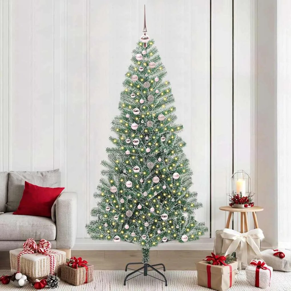 Umělý vánoční stromeček se sněhem a LED osvětlením 240 cm 3396835