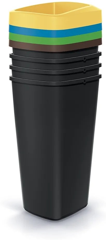 Sada odpadkových košů COMPACTO 4x25 L černá