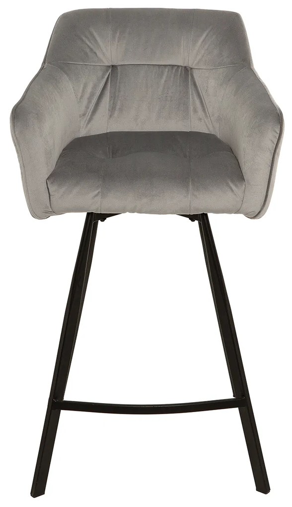 Barová židle Lavio, šedý samet
