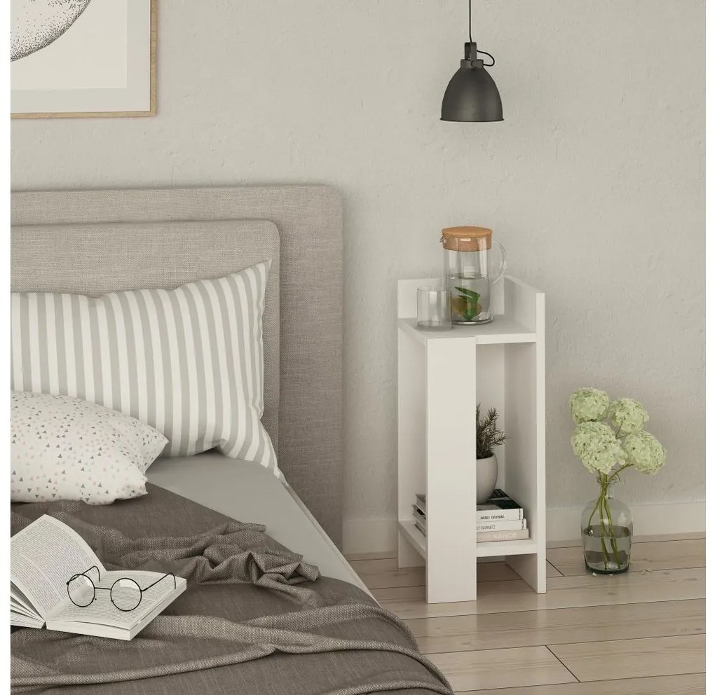 Asir | Noční stolek ELOS 60x25 cm bílá | AS0604