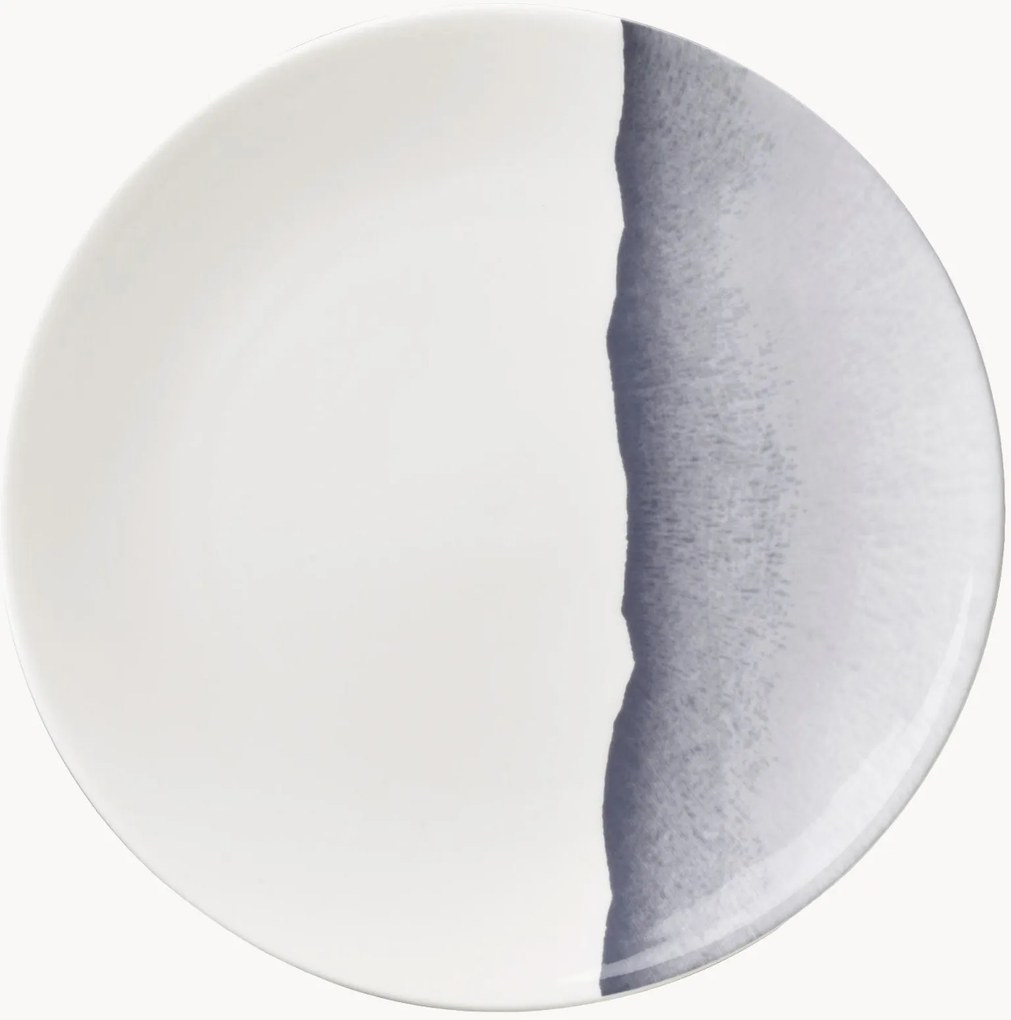Sada mělkých talířů z kostního porcelánu Silhouette, 6 dílů