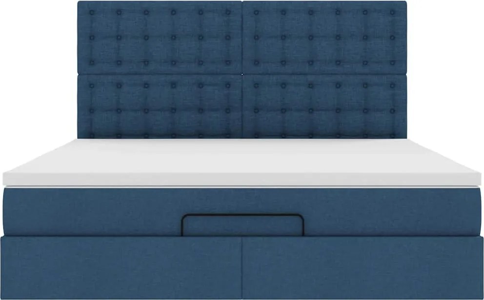 Osmanský rám postele s matrací modrá 160x200cm textil 3313340