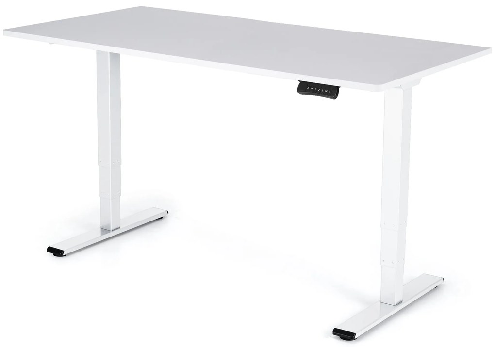 Výškově nastavitelný stůl Liftor 3segmentové nohy bílé,   deska 1600 x 800 x 25 mm bílá
