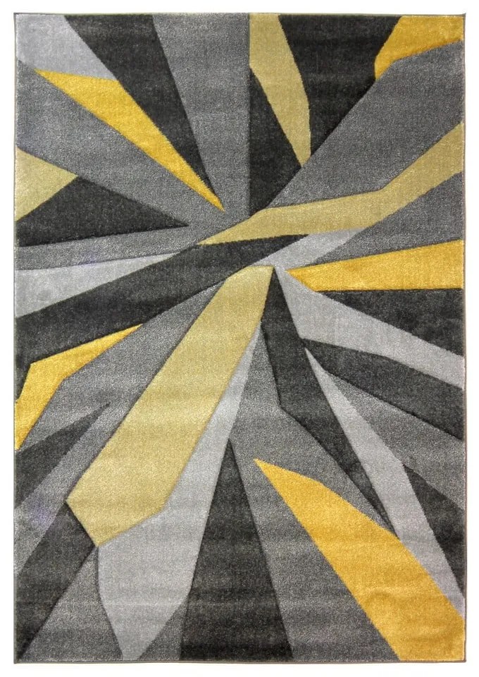 Žlutošedý koberec Flair Rugs Shatter Ochre, 80 x 150 cm