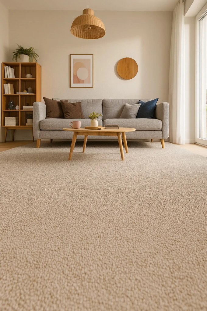 Lano, Metrážový koberec Supersoft 250 béžový, na míru, šíře 4m, béžová, ab (mřížka), ložnice