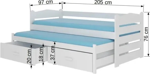Postel dvojitá s matracemi TIARRO 200x90
