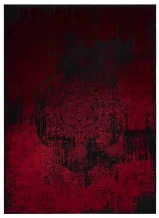 Moderní koberec VINCI 1516 Růžice vintage Strukturální červený velikost 160x220 cm | krásné koberce cz