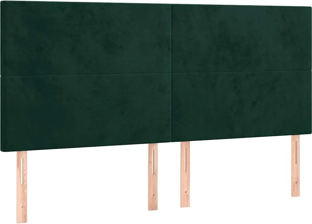 Čelo postele tmavě zelené 200x5x118/128 cm sametové 3116121