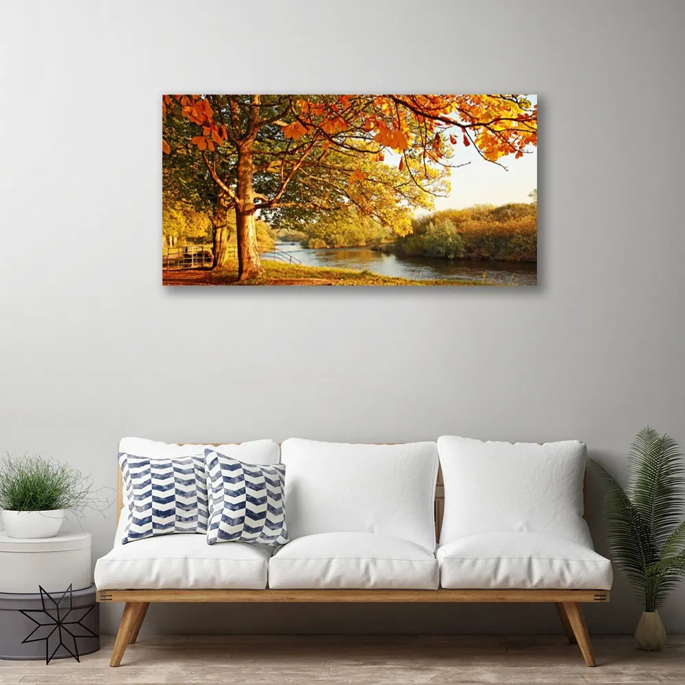 Obraz na plátně Strom Jezero Příroda 140x70 cm