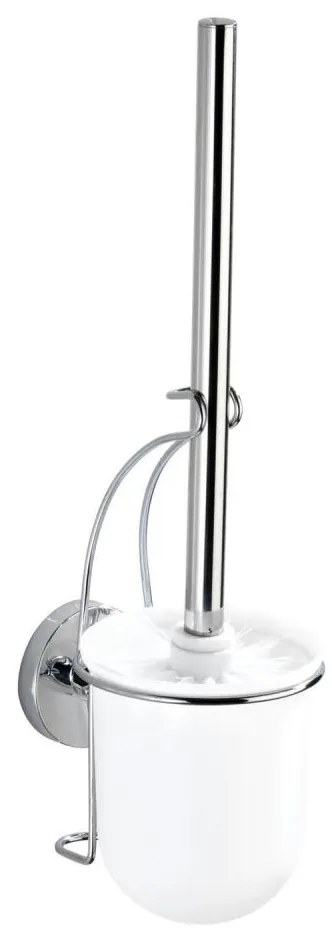 WENKO 20898100-WC štětka VACUUM-LOC MILAZZO 10x34 cm nerez/lesklý chrom/bílá 20898100