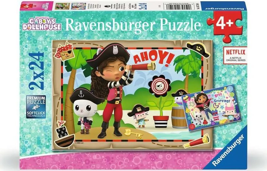 Puzzle ravensburger 057108 gabby's dollhouse 2x24 dílků