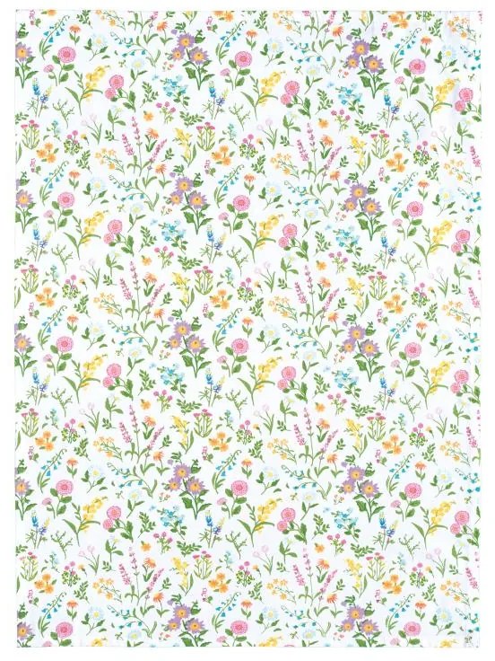 SCANquilt utěrka DEKORO kvítí bílopestrá 50 x 70 cm