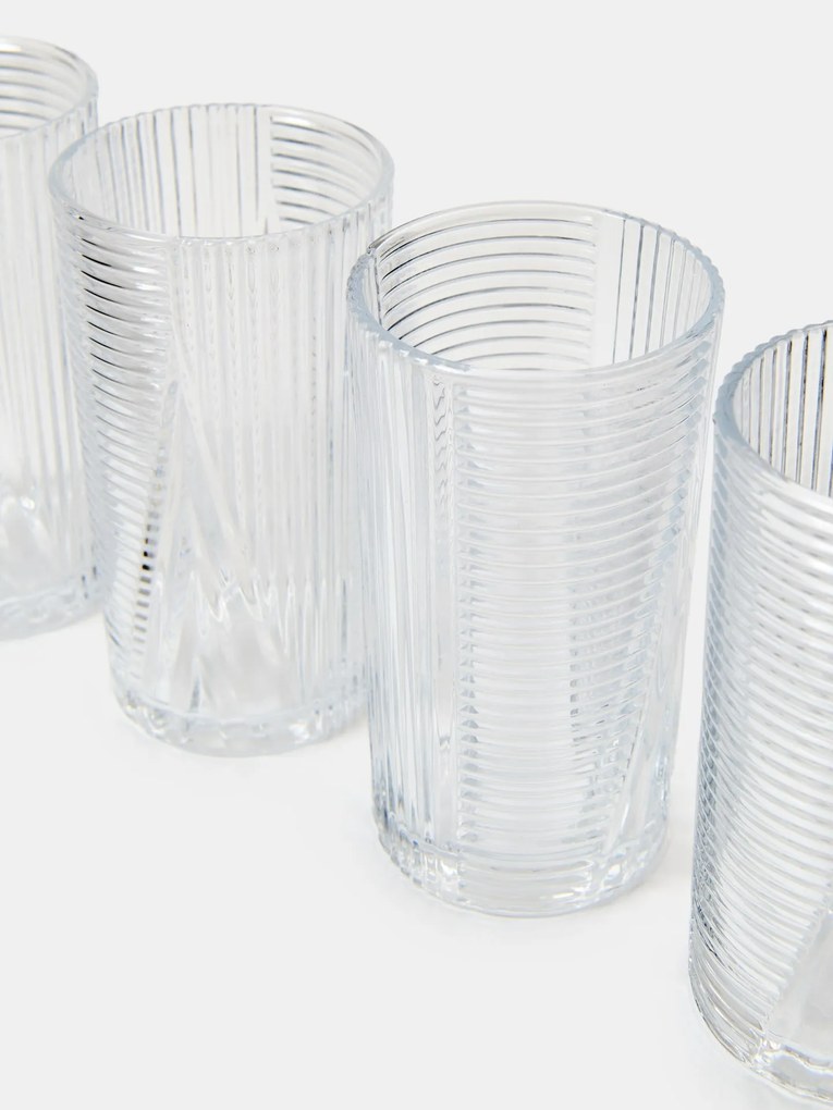 Sinsay - Rýhované sklenice 4 ks - clear