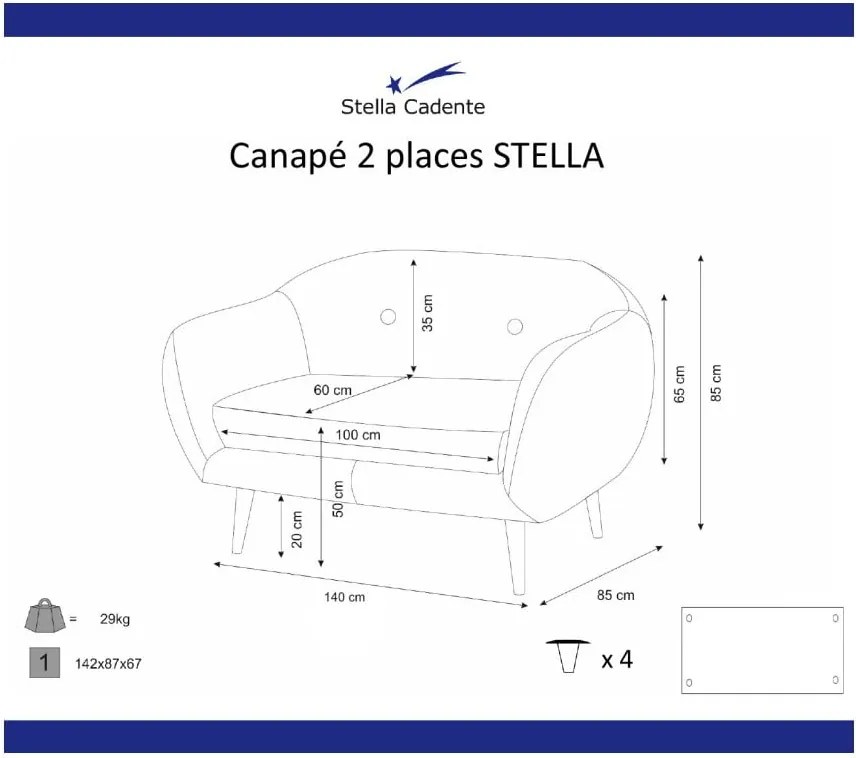 Olivově zelená dvoumístná pohovka Scandi by Stella Cadente Maison
