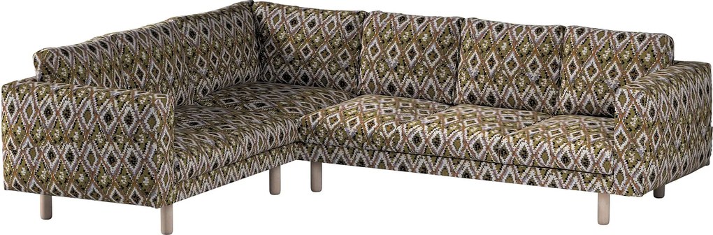 Potah na pohovku IKEA Norsborg rohová 5-místná barva vícebarevná látka pletený vzor, vzorované