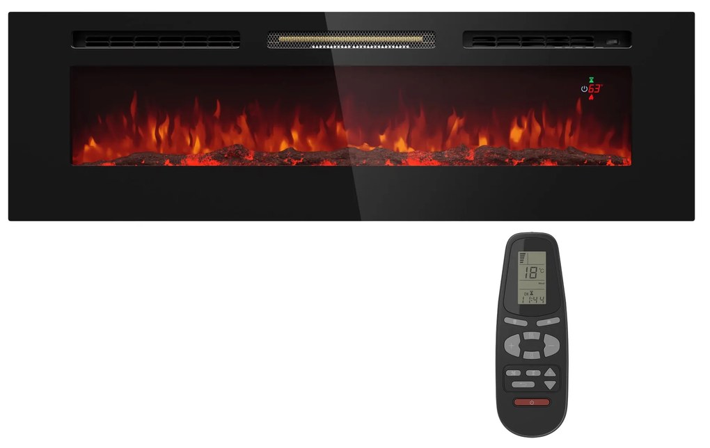Klarstein Galeras 152, elektrický nástěnný krb, 1800 W, LED