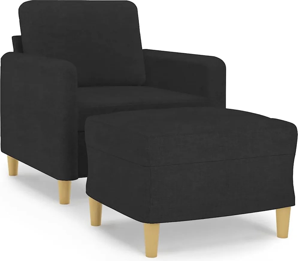 Křeslo s podnožkou černé 60 cm textil 3201188