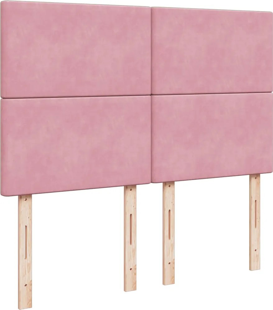 Box spring postel s matrací růžová 140x200 cm samet 3293229