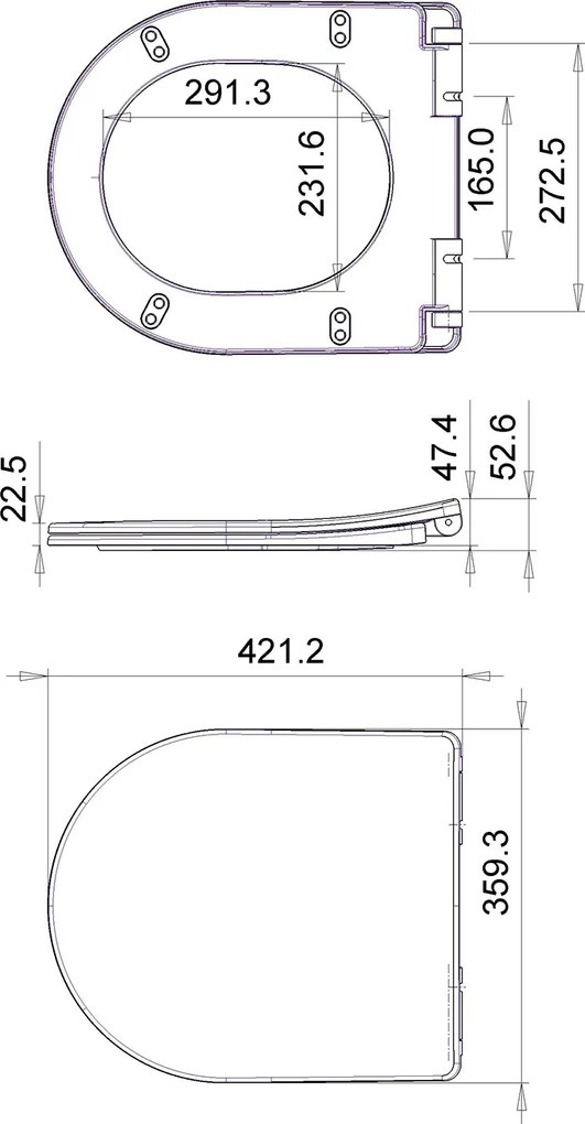 Aqualine Vermet wc sedátko Soft Close plast bílá VRS008