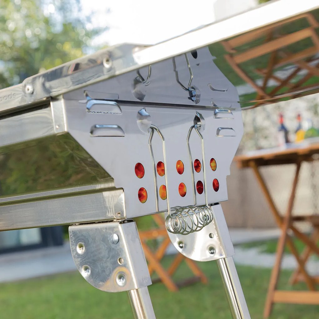Skládací nerezový gril na dřevěné uhlí ExelQ InnovaGoods