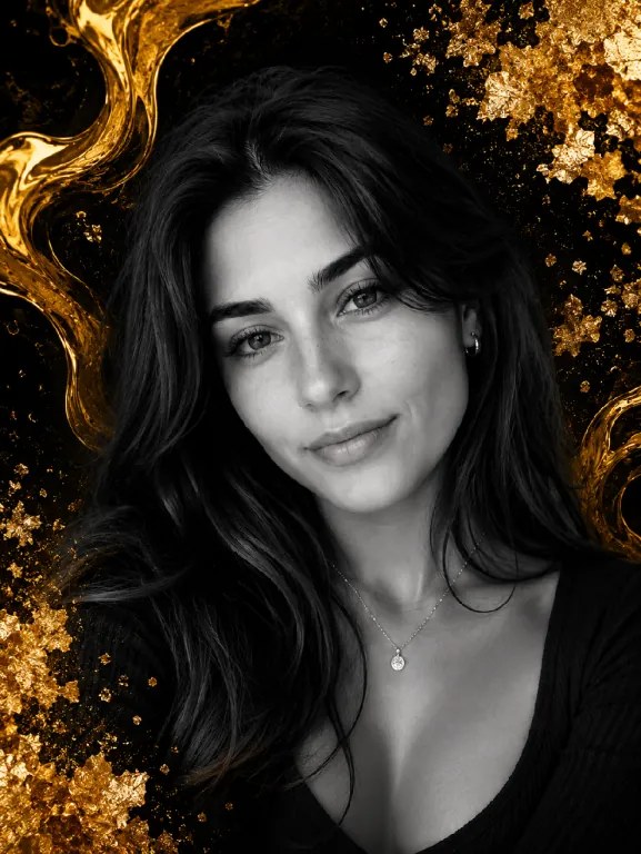 Foto obraz z vlastní fotky na plátno – Luxusní Glamour Gold styl se zlatými prvky