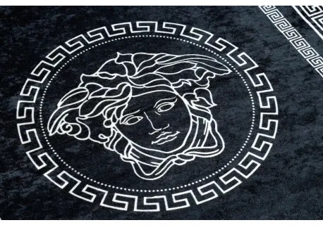 ANDRE mycí kobereček 2031 vzor rámu medúza řecký protiskluz černo velikost 160x220 cm | krásné koberce cz