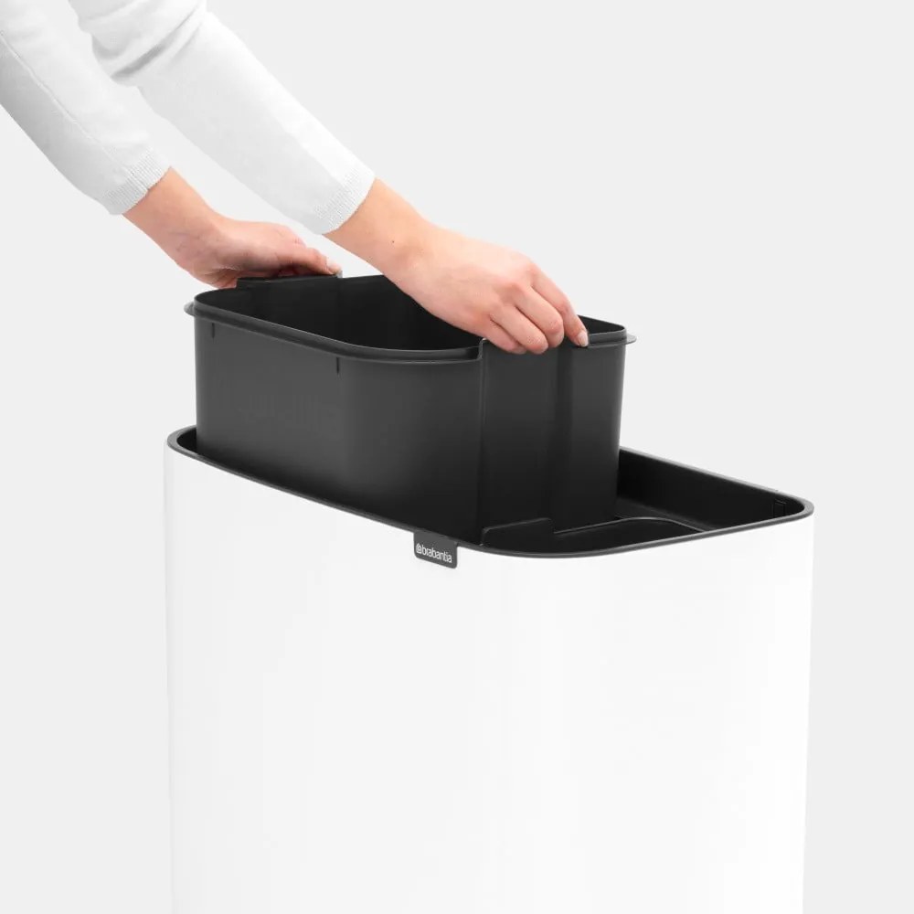 Bílý dotykový ocelový odpadkový koš na tříděný odpad 11+23 l Bo Touch Bin – Brabantia