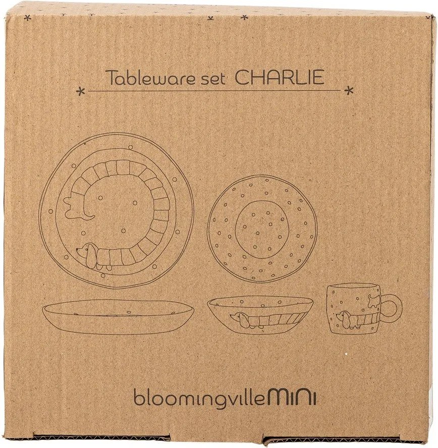Kameninová dětská jídelní sada 3 ks Charlie – Bloomingville Mini