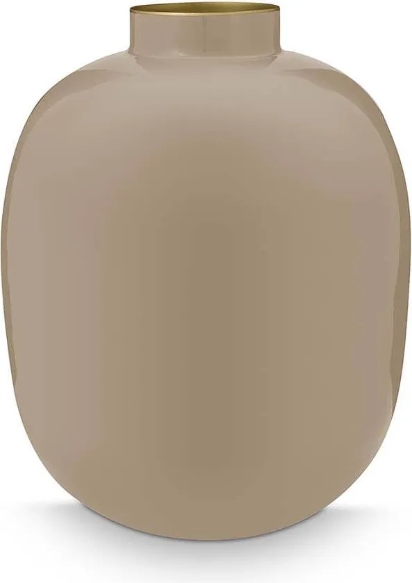 Pip Studio velká kovová váza 32cm, šedohnědá (Velká kovová váza v šedohnědé barvě)