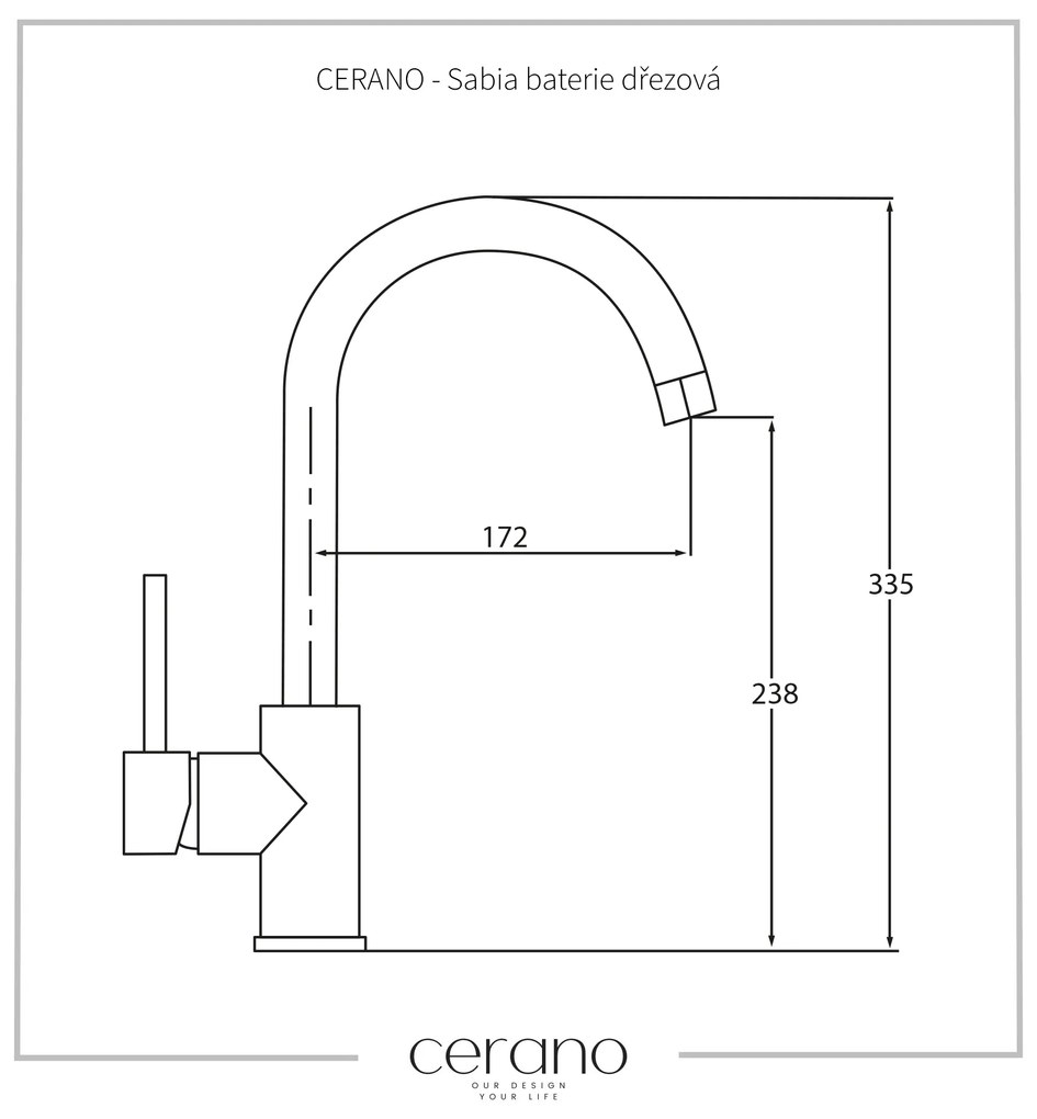 CERANO - Sabia baterie dřezová - černá matná