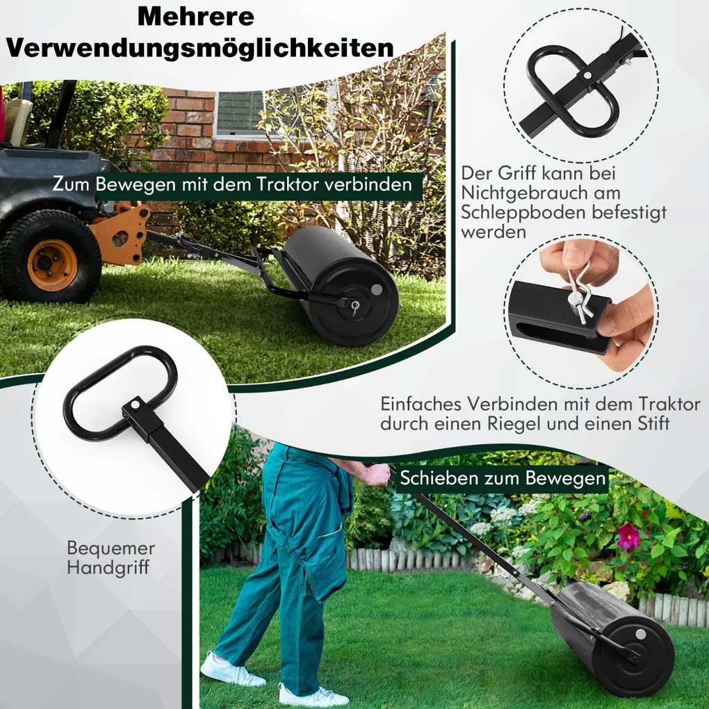 Costway Válec na trávu z kovového zahradního válce pro připevnění válečku