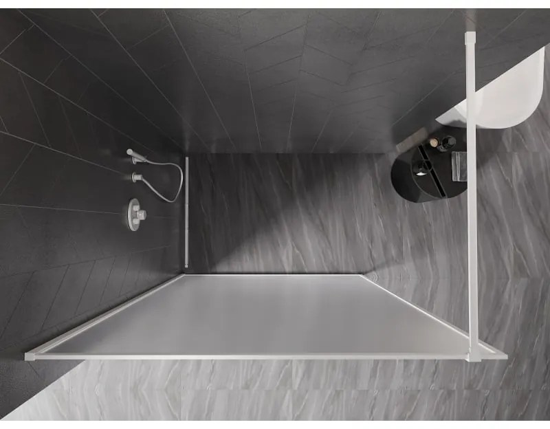 Mexen, Mexen Kioto-XF sprchová stěna s rámem 100 x 202 cm, matná 10 mm, bílá - 800-100-104-20-30-X
